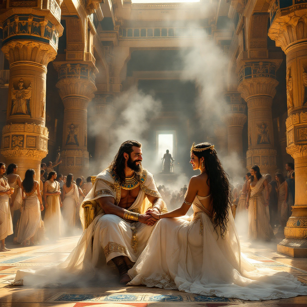 FLUX prompt: a overview photo of a Royal wedding in ancie...
