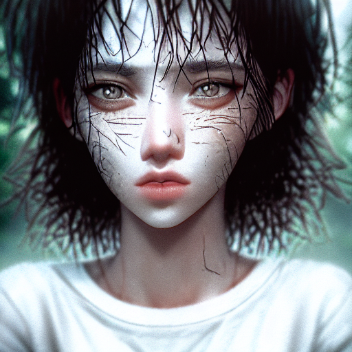 Waifu Diffusion prompt: Detailed and realistic portrait o...
