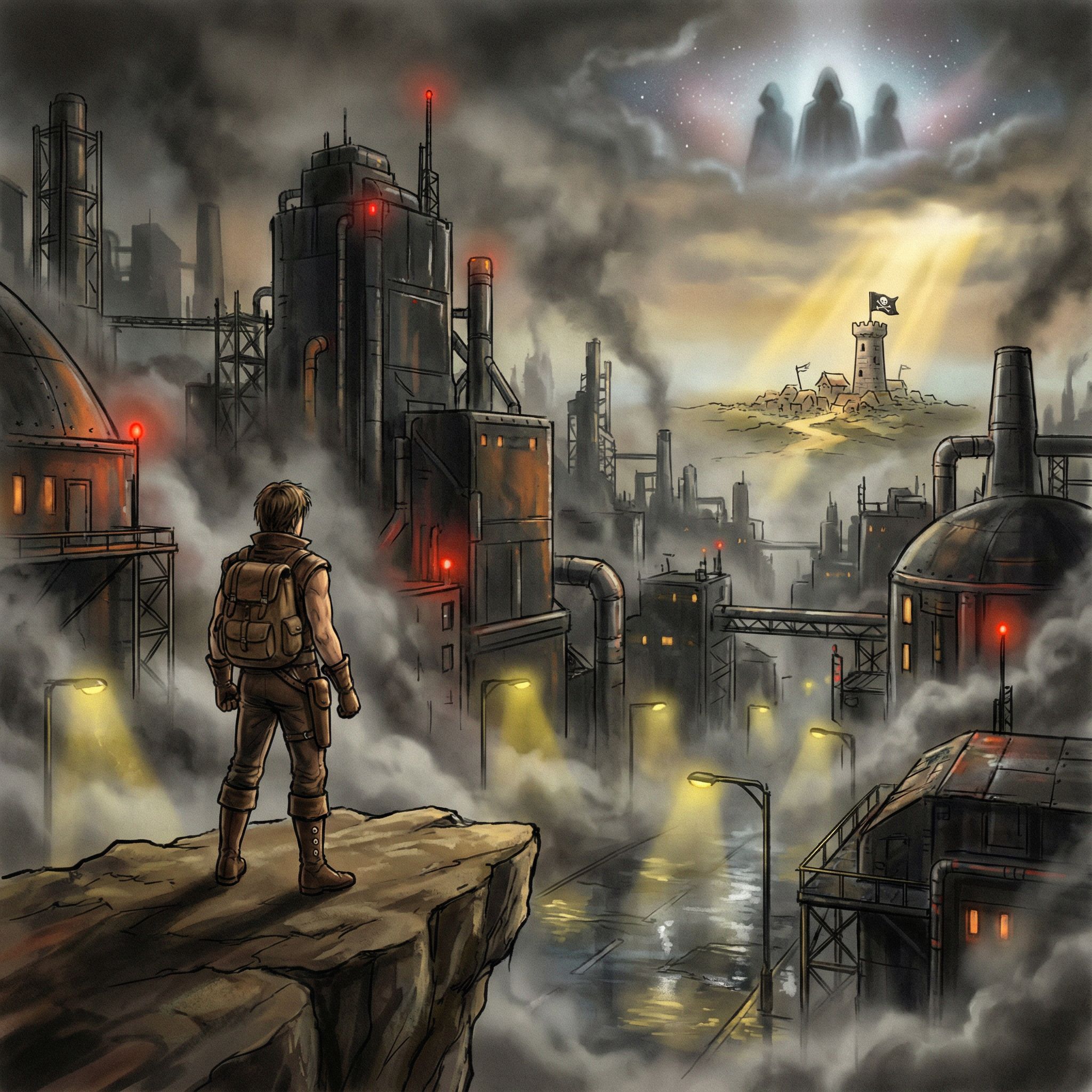 Nano Banana prompt: Japanese 1990s RPG box art illustrati...