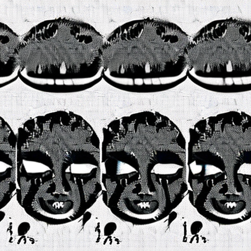Stable Diffusion prompt: The head, twice the size of a no...