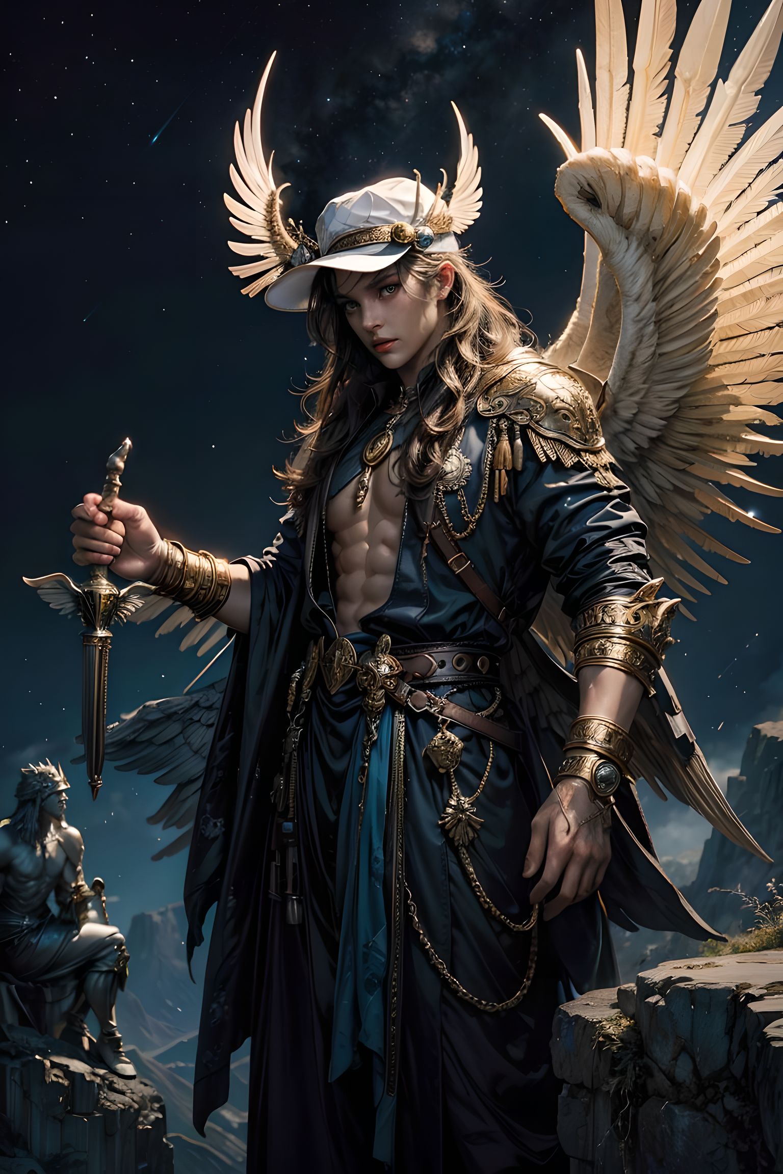 Stable Diffusion prompt: God of travel and messenger(gre...