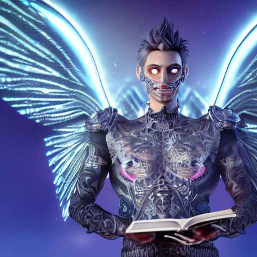 Stable Diffusion prompt: male angel with hyperdetailed ge...