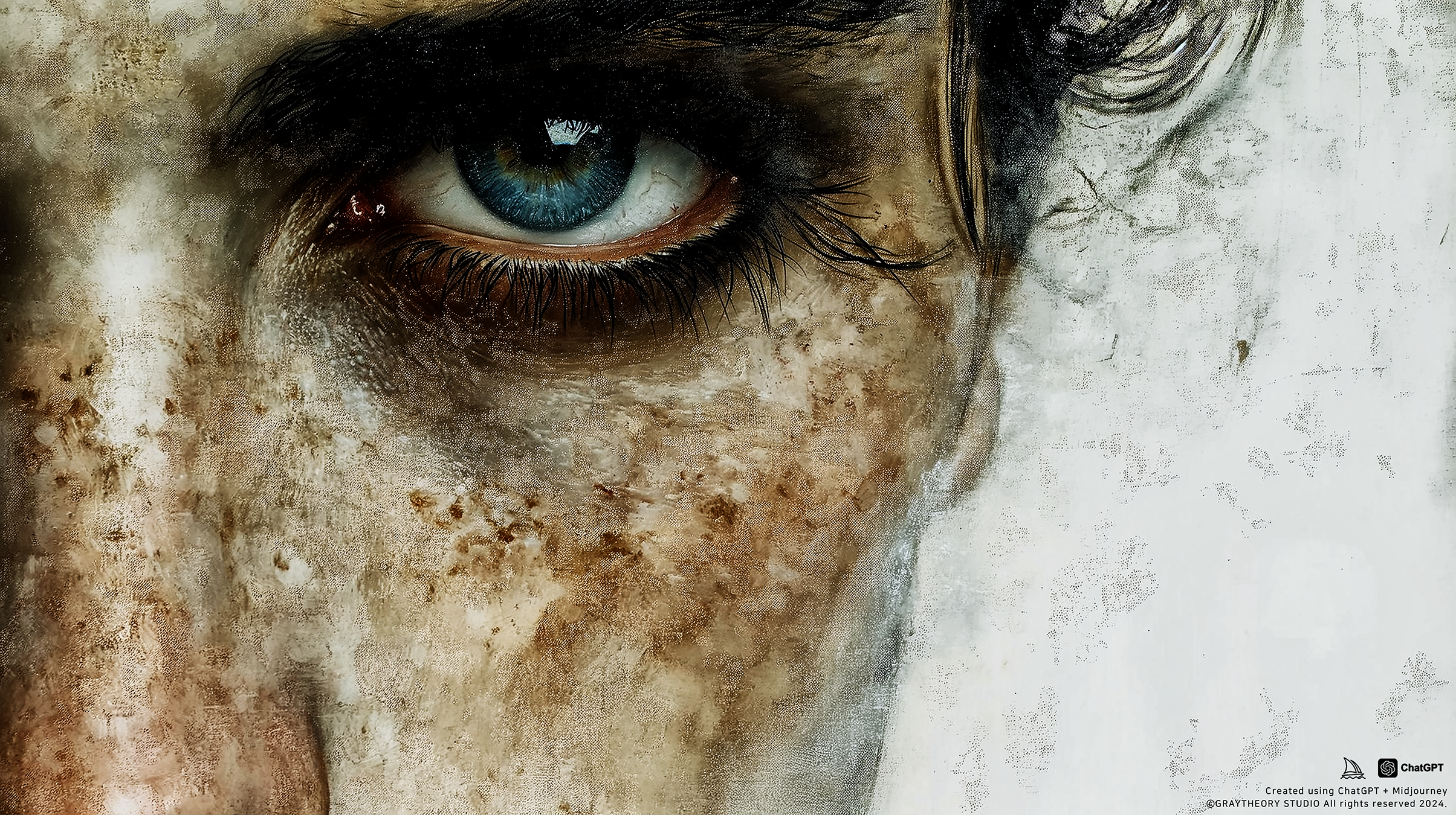 Midjourney prompt: portrait, man, oil painting, grainy pa...