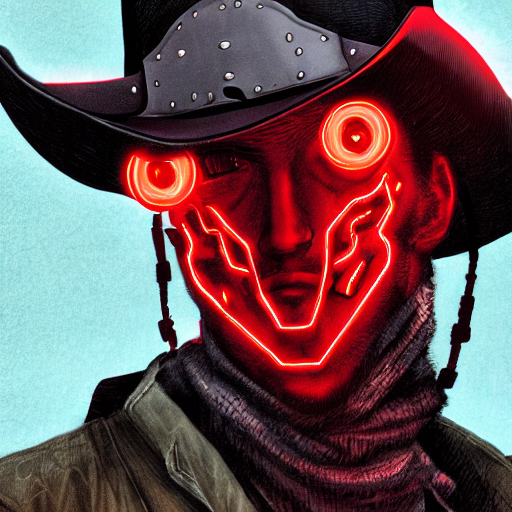 Stable Diffusion prompt: cyberpunk, art, western, , gun,