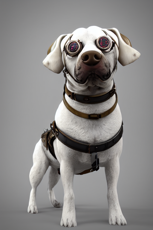Stable Diffusion prompt: steampunk dog, octane rendering,...