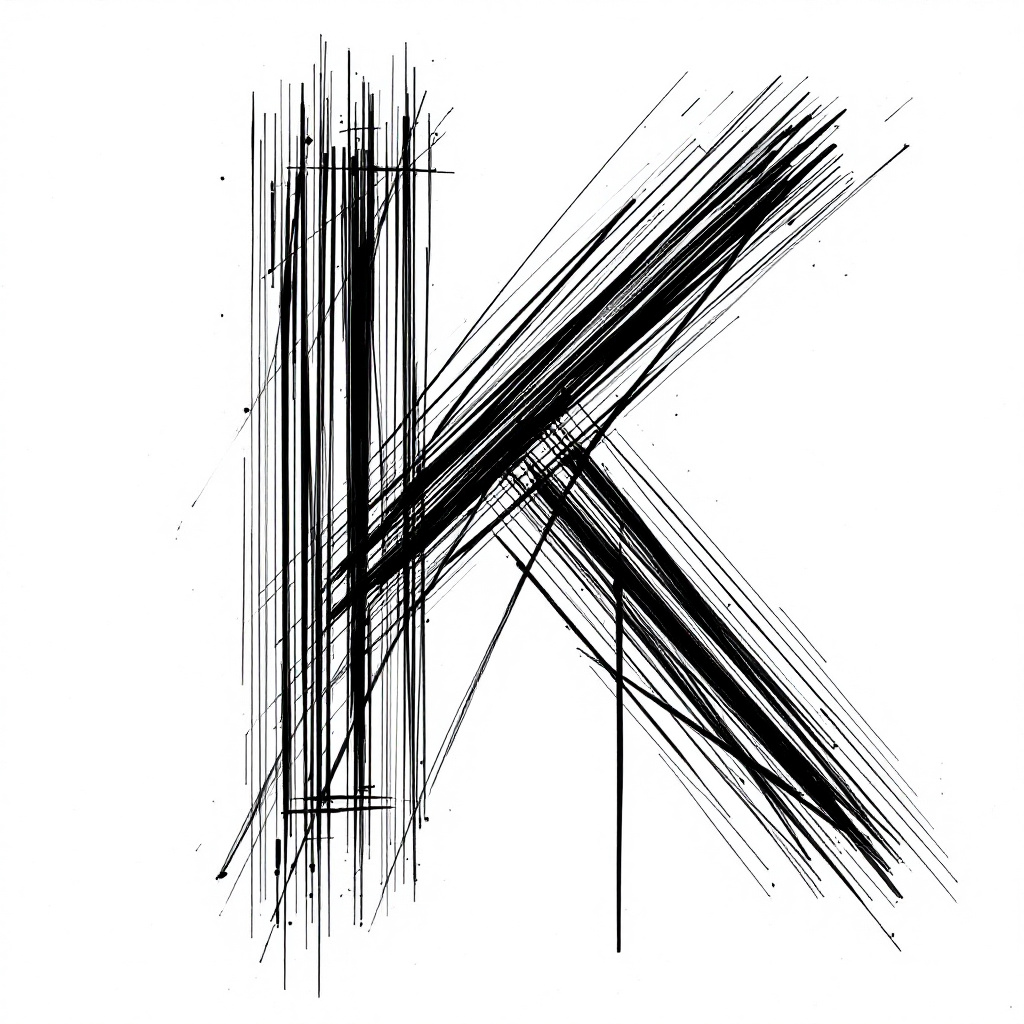 FLUX prompt: Create a abstract line drawing with a singl...