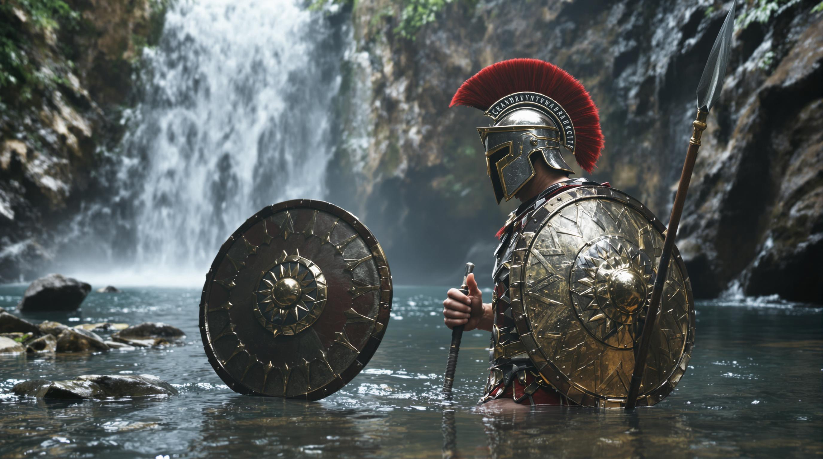 FLUX prompt: Spartan in Spartan Armor (spartan shield and...