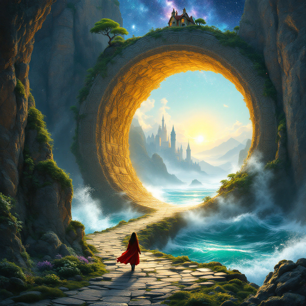 FLUX prompt: A breathtaking, surreal fantasy landscape sh...