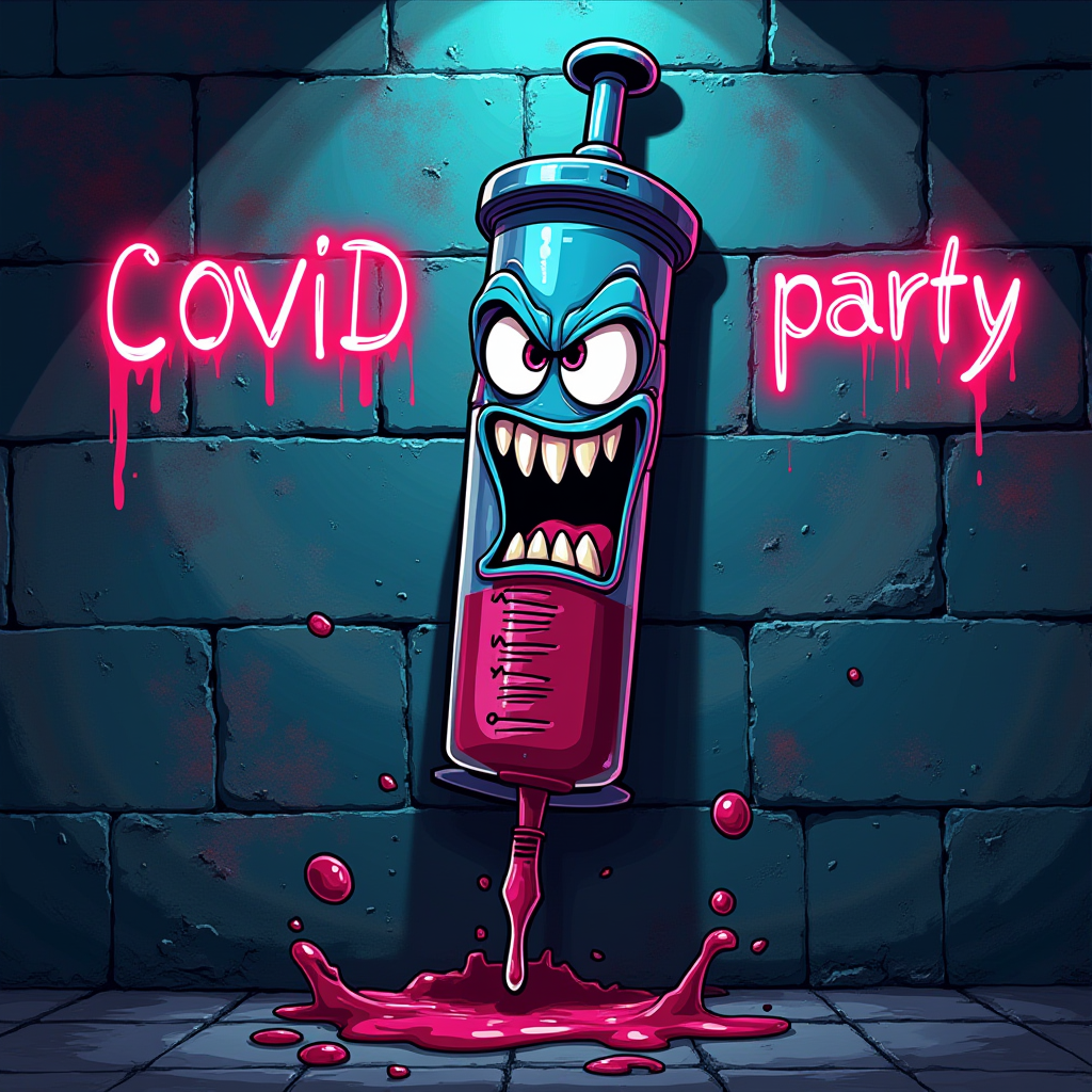 FLUX prompt: cartoon image of a syringe, the syringe itse...