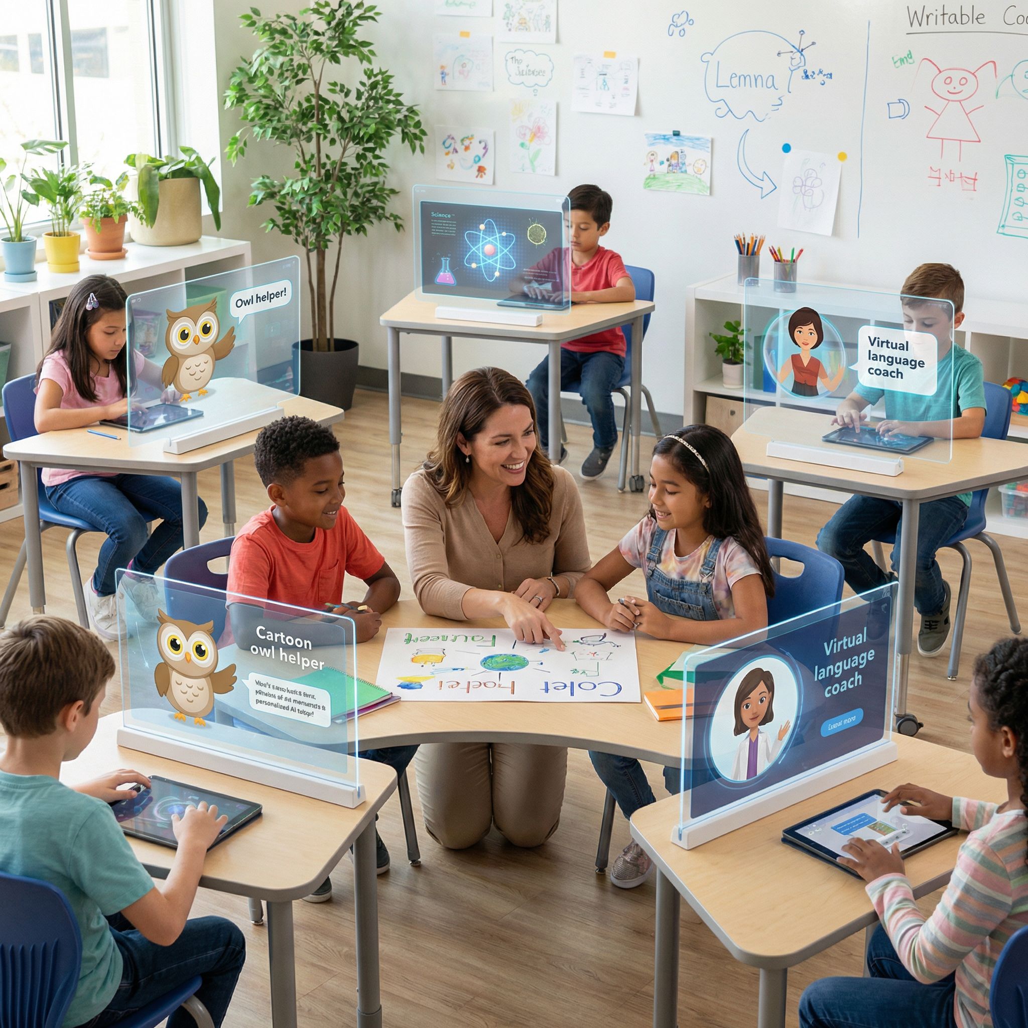 Nano Banana prompt: A vibrant classroom where a teacher g...