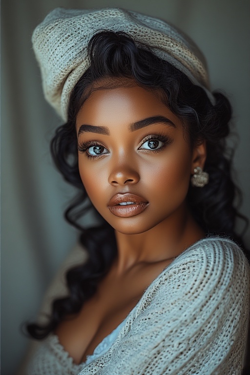 Stable Diffusion prompt: **Esther Jones**, the young Afri...