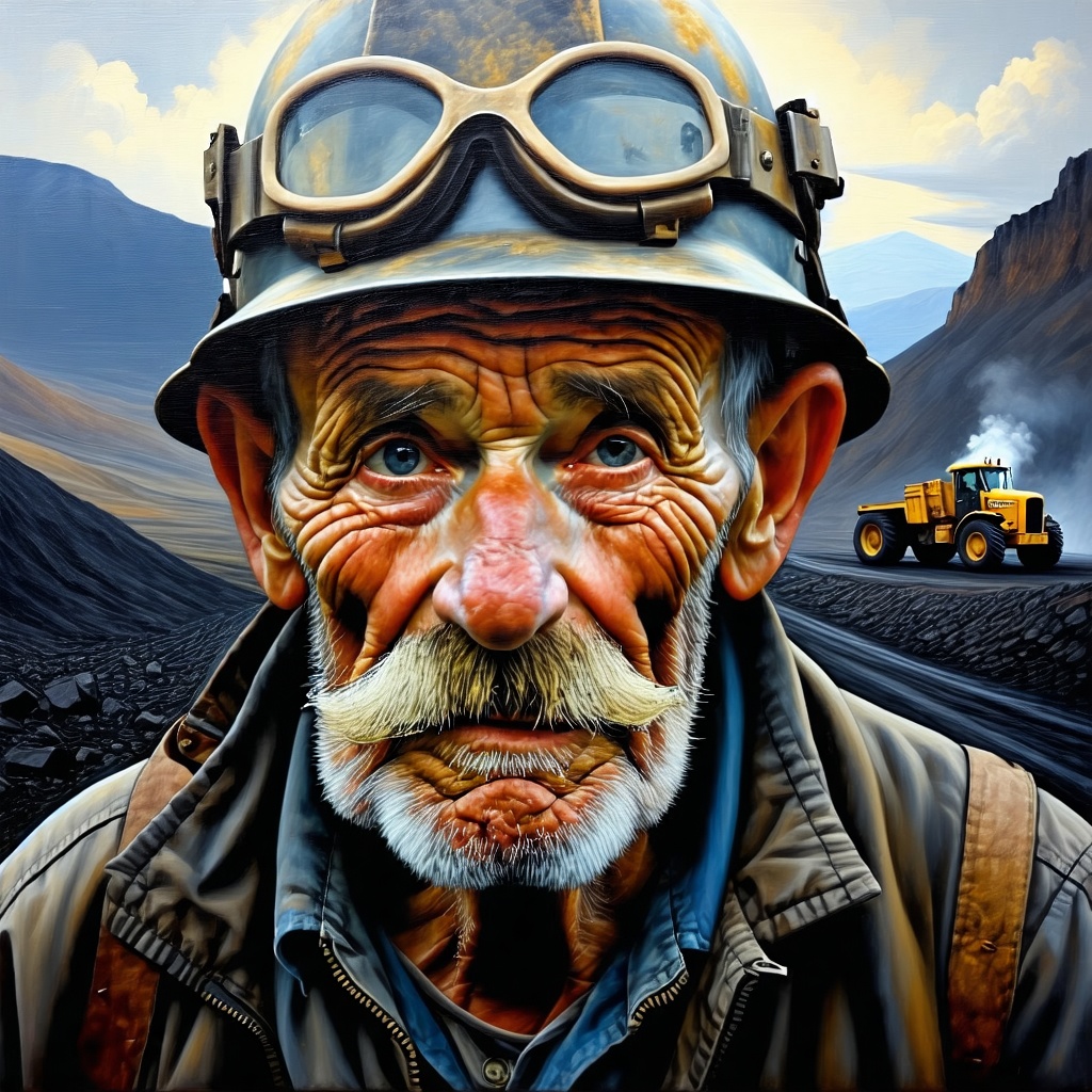 Stable Diffusion prompt: a portrait of an old coal miner...