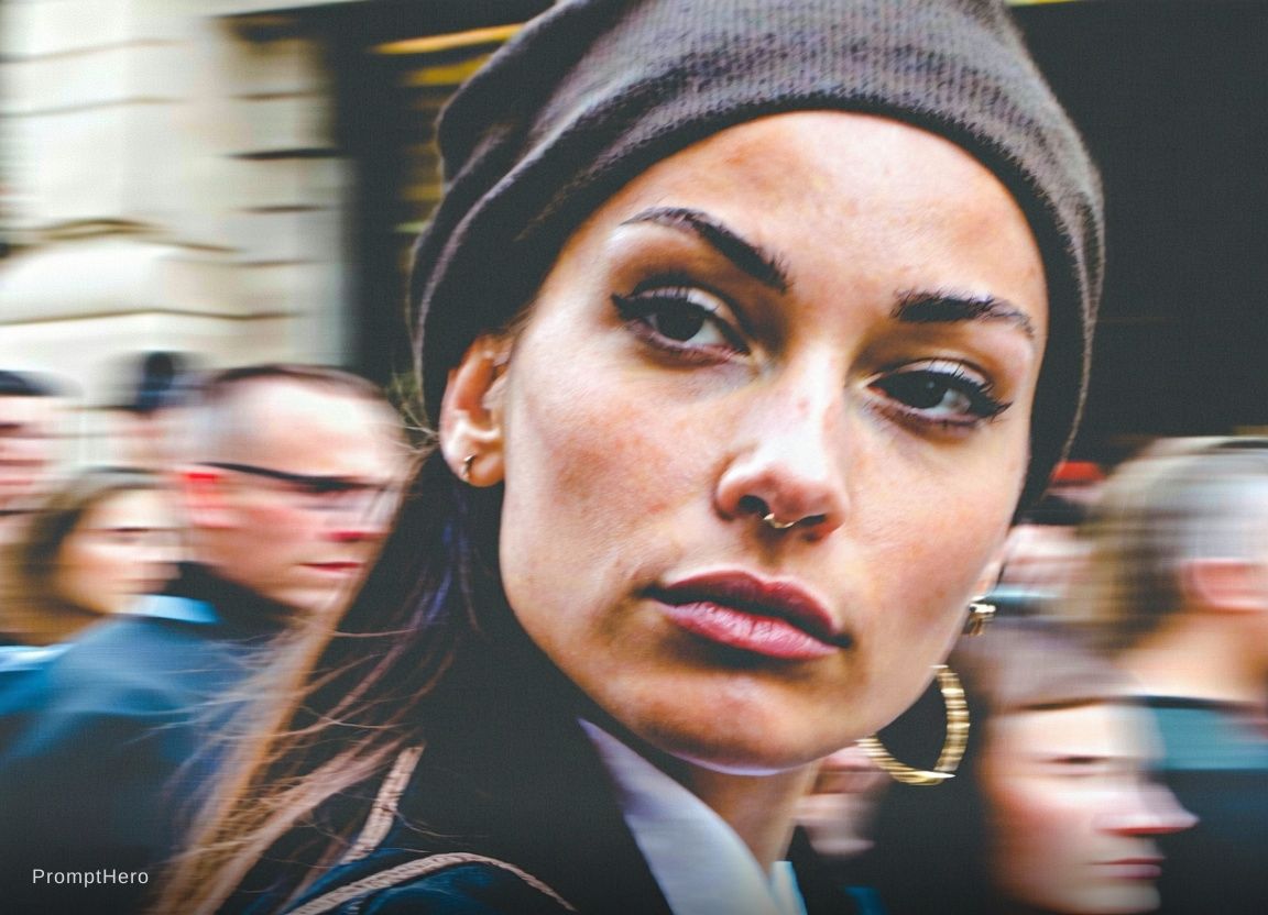 Stable Diffusion prompt: Paparazzi-style extreme close-u...
