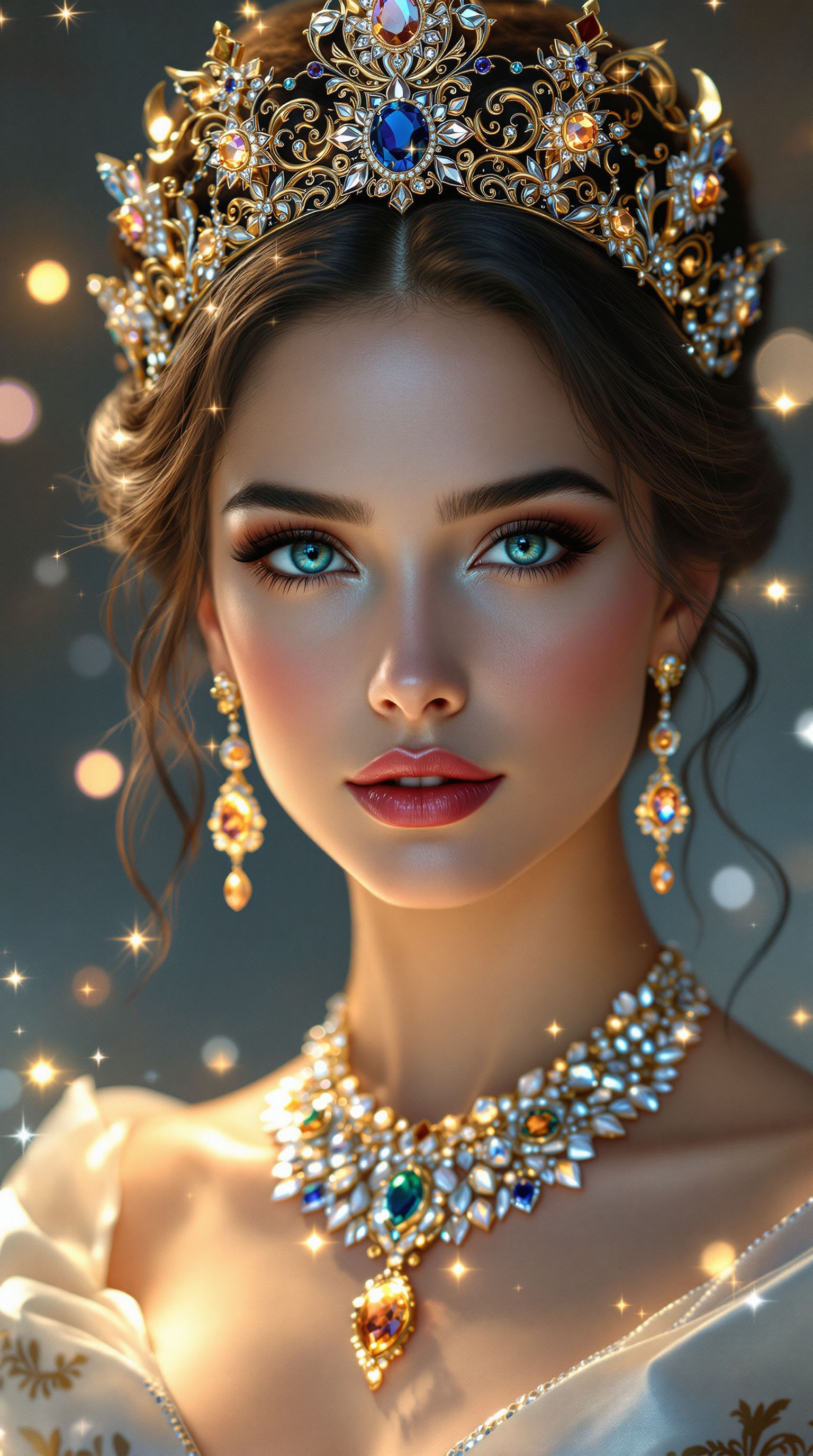 FLUX prompt: A **stunningly beautiful queen**, captured i...
