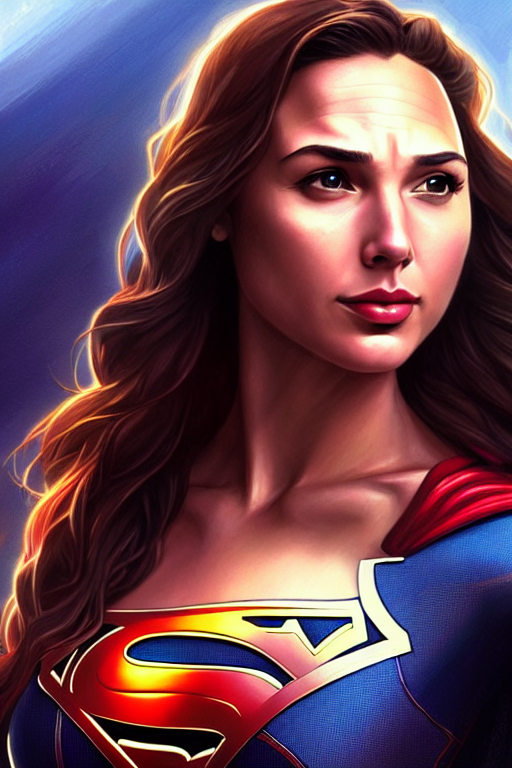 Stable Diffusion prompt: gal gadot as supergirl, portrait...