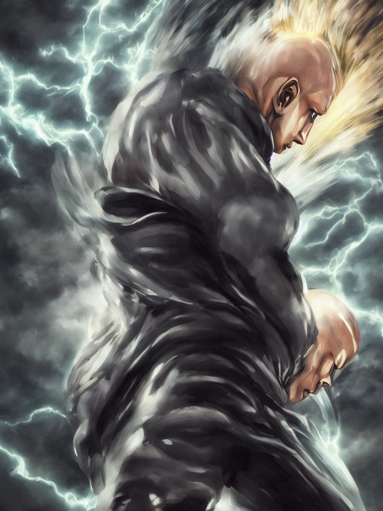 Stable Diffusion prompt: one punch man, realistic portrai...