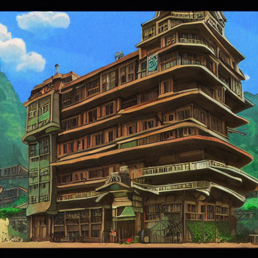 Stable Diffusion prompt: A Huge Vietnam Old Apartment Bui...