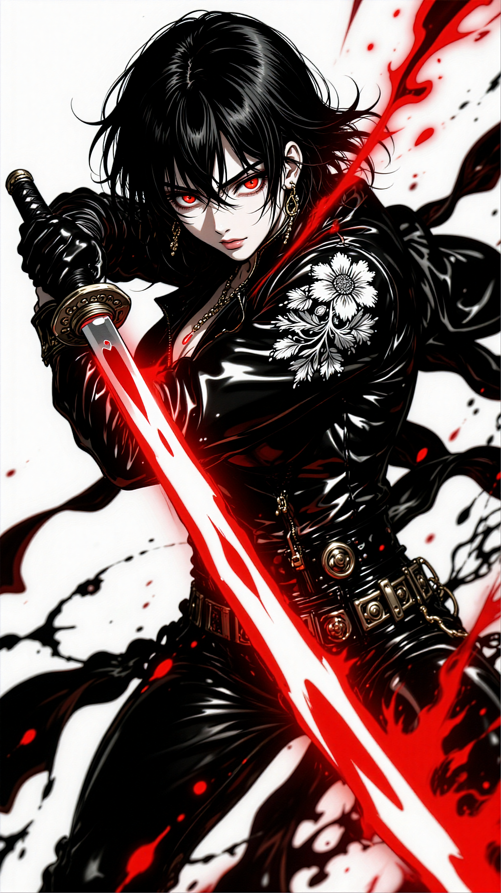 Z Image prompt: A vertical high-contrast anime masterpiec...