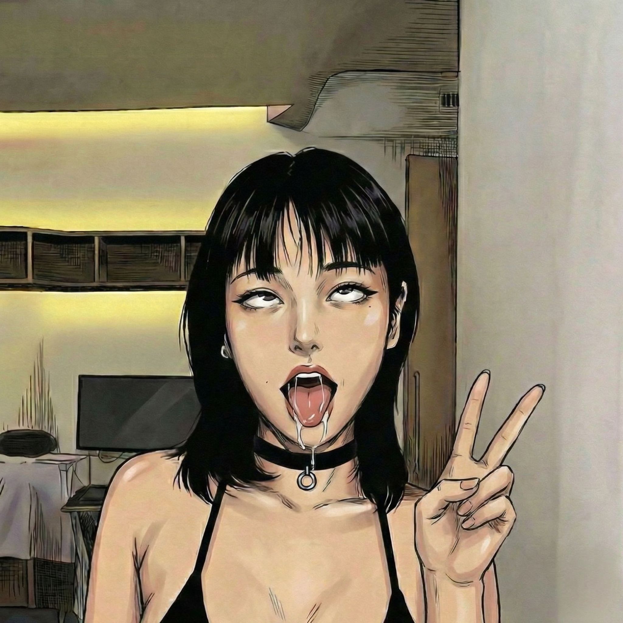 Nano Banana prompt: Stick my tongue out with my mouth wid...