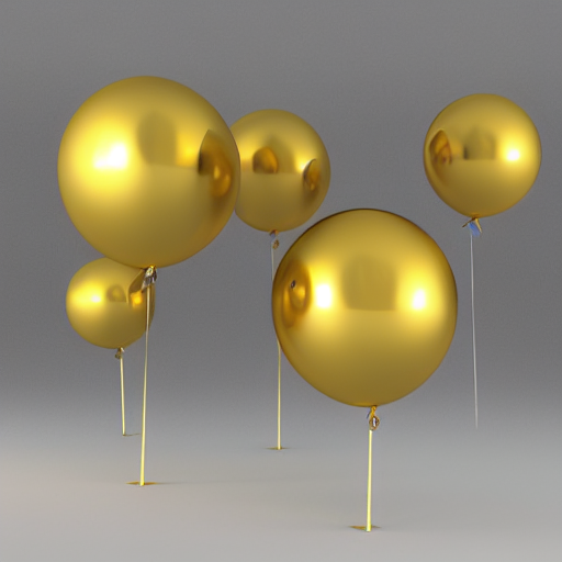 Stable Diffusion prompt: golden and white ballons 3d , bl...