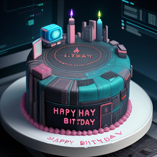DreamShaper prompt: Birthday Cake related to Data Science...
