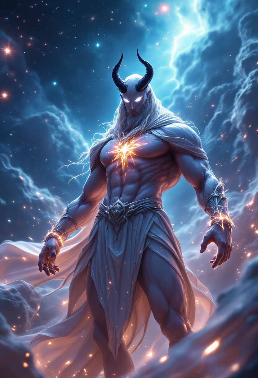 FLUX prompt: God of Health, full-body, Etherial, muscular...