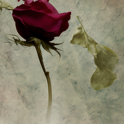 Openjourney prompt: A single, almost-dead flower, a wilte...