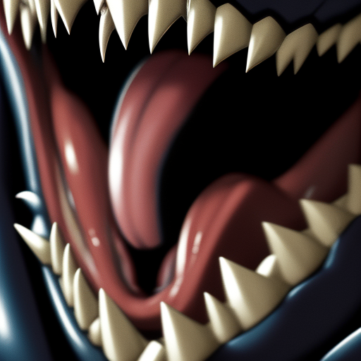 DreamShaper prompt: close up of Venom of Marvel screaming...