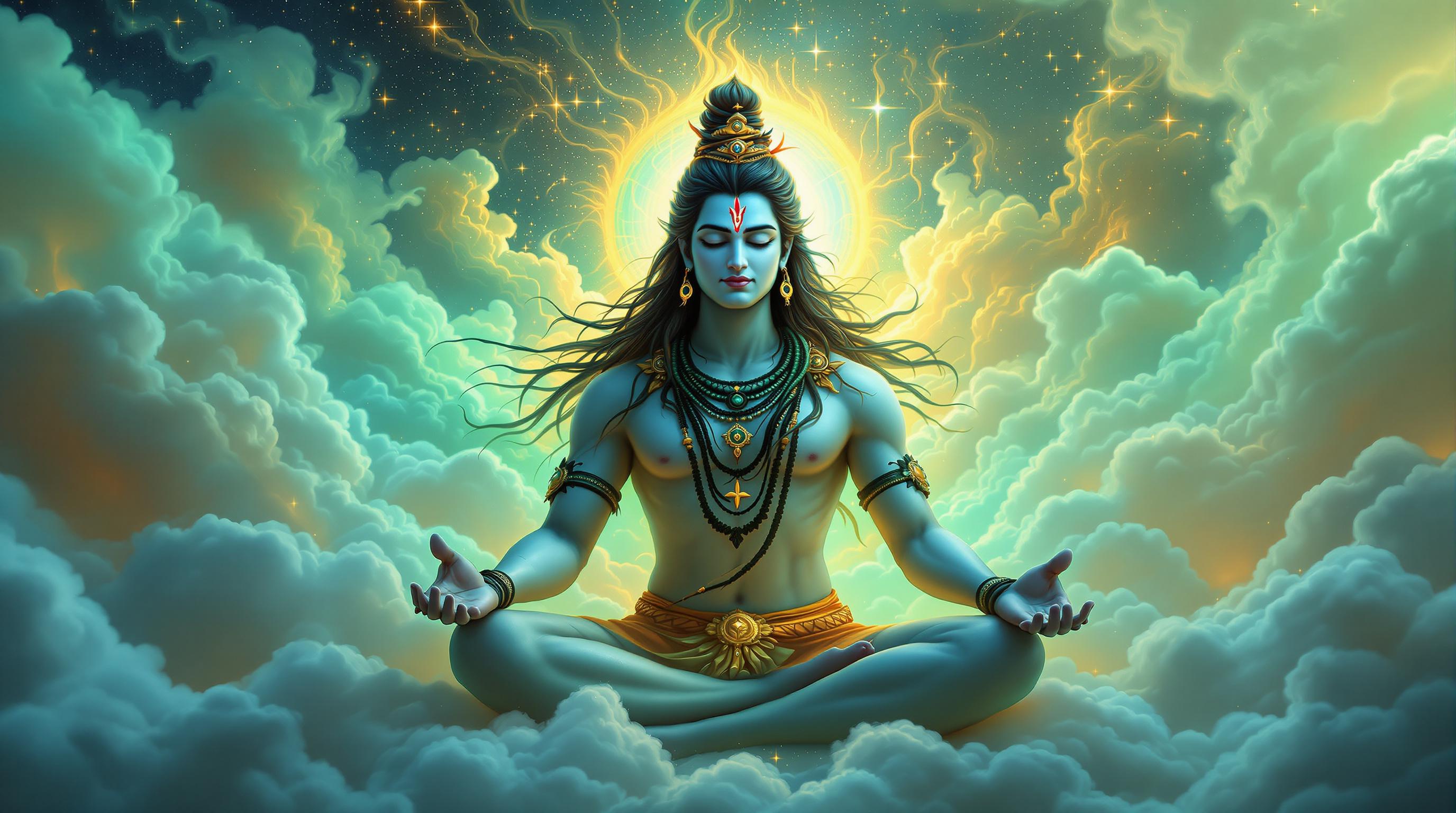 FLUX prompt: "Generate a dreamlike image where Lord Shiva...