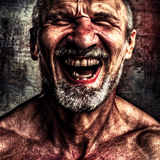 Stable Diffusion prompt: men a portrait of a laughing, to...