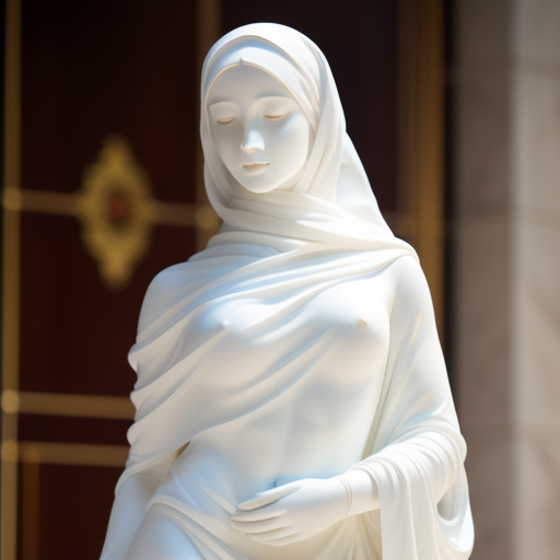 Stable Diffusion prompt: woman made out of white marble,