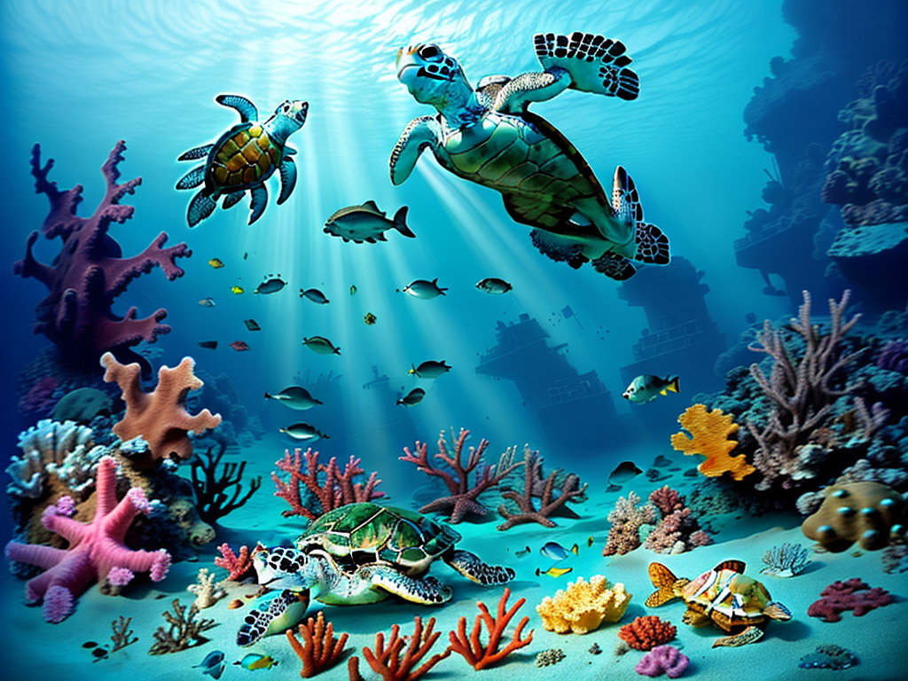 DreamShaper prompt: Diving photo of caribbean sea, old wr...