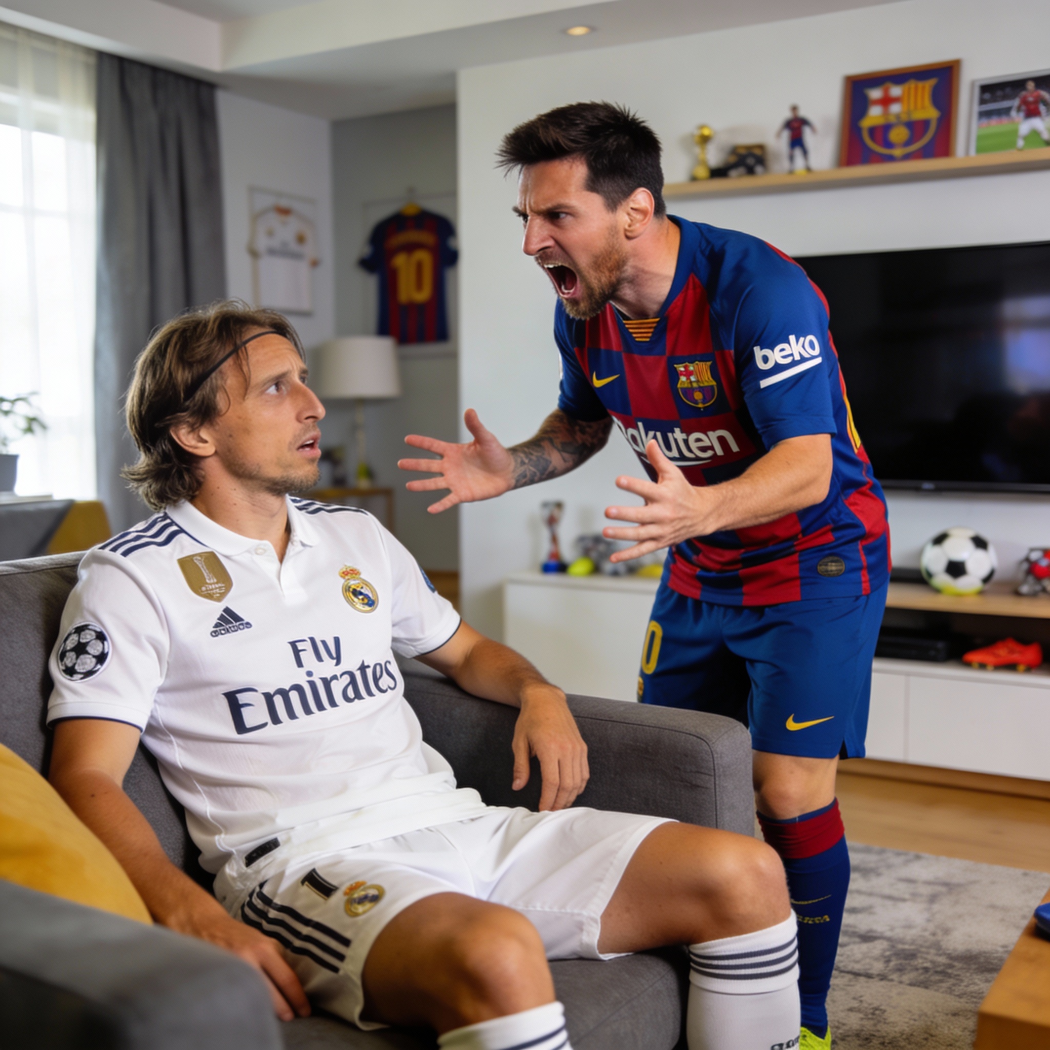 Hero prompt: A realistic, cinematic football skit scene i...
