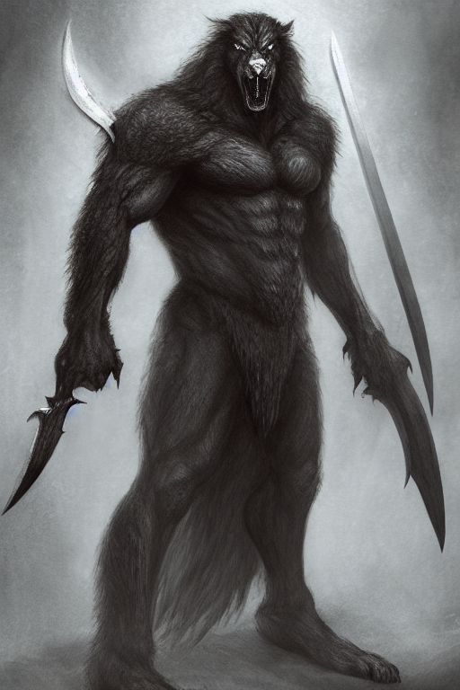 Stable Diffusion prompt: ull body shot, blaidd the werewo...