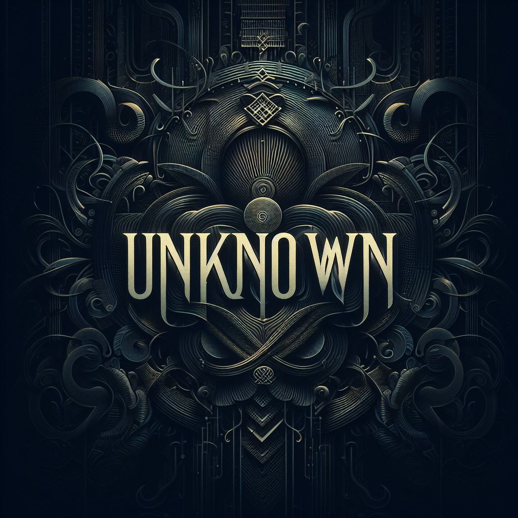 DALL·E prompt: The visual features the word "unknown" in ...