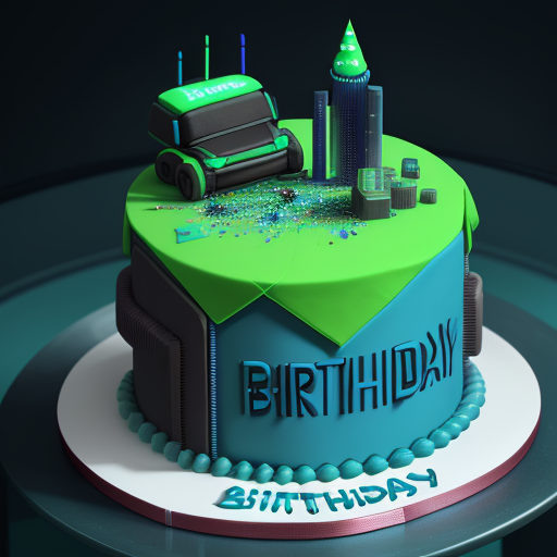 DreamShaper prompt: Birthday Cake related to Data Science...