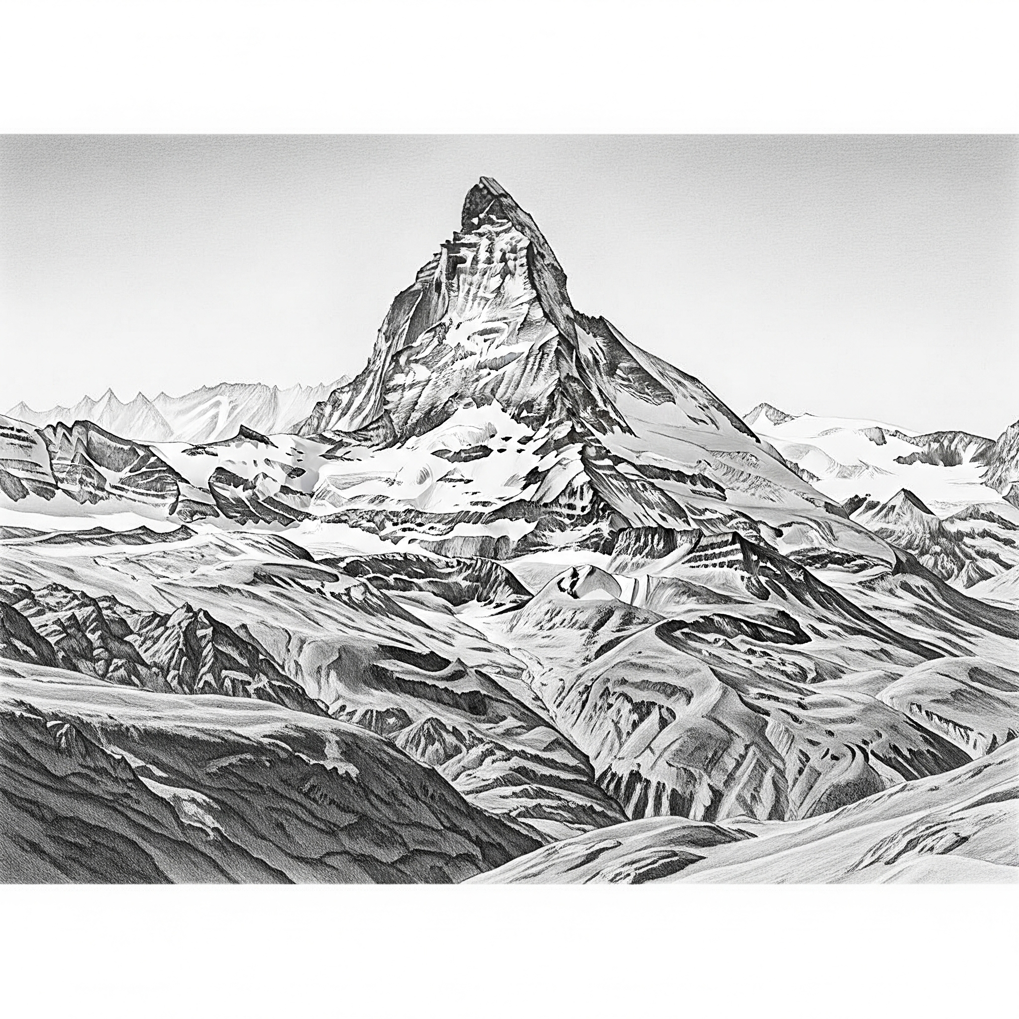 ChatGPT Image prompt: A detailed pencil drawing of the ic...