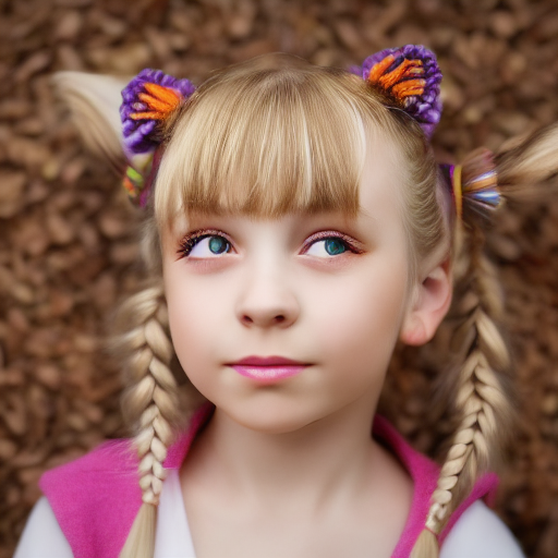 Stable Diffusion prompt: little blonde girl with pigtails...