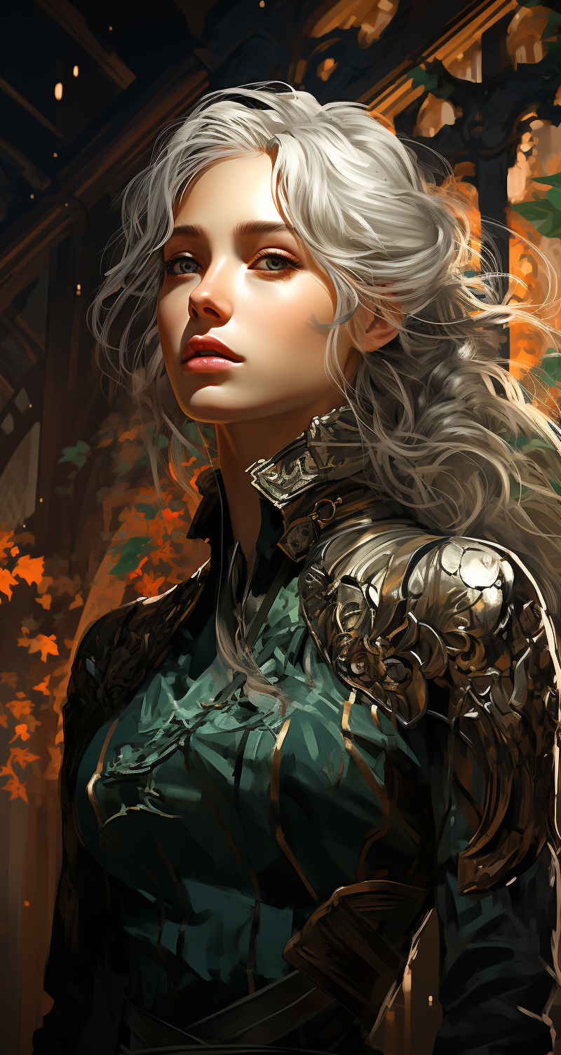 Midjourney prompt: art nouveau painting of Dnd 5e female ...