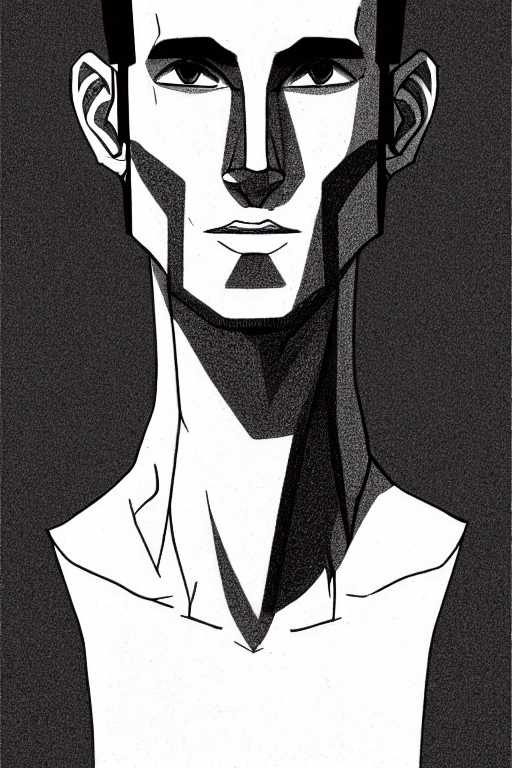 Stable Diffusion prompt: young man with long face, with c...