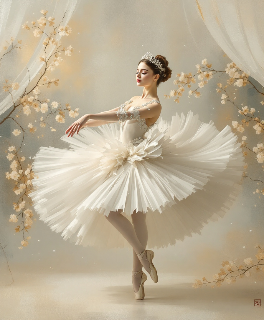 FLUX prompt: Uma bailarina elegante inspirada em Anna Pav...