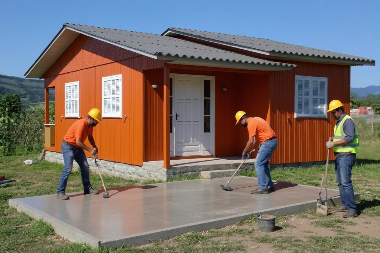 FLUX prompt: Toma una imagen de una casa color naranja si...