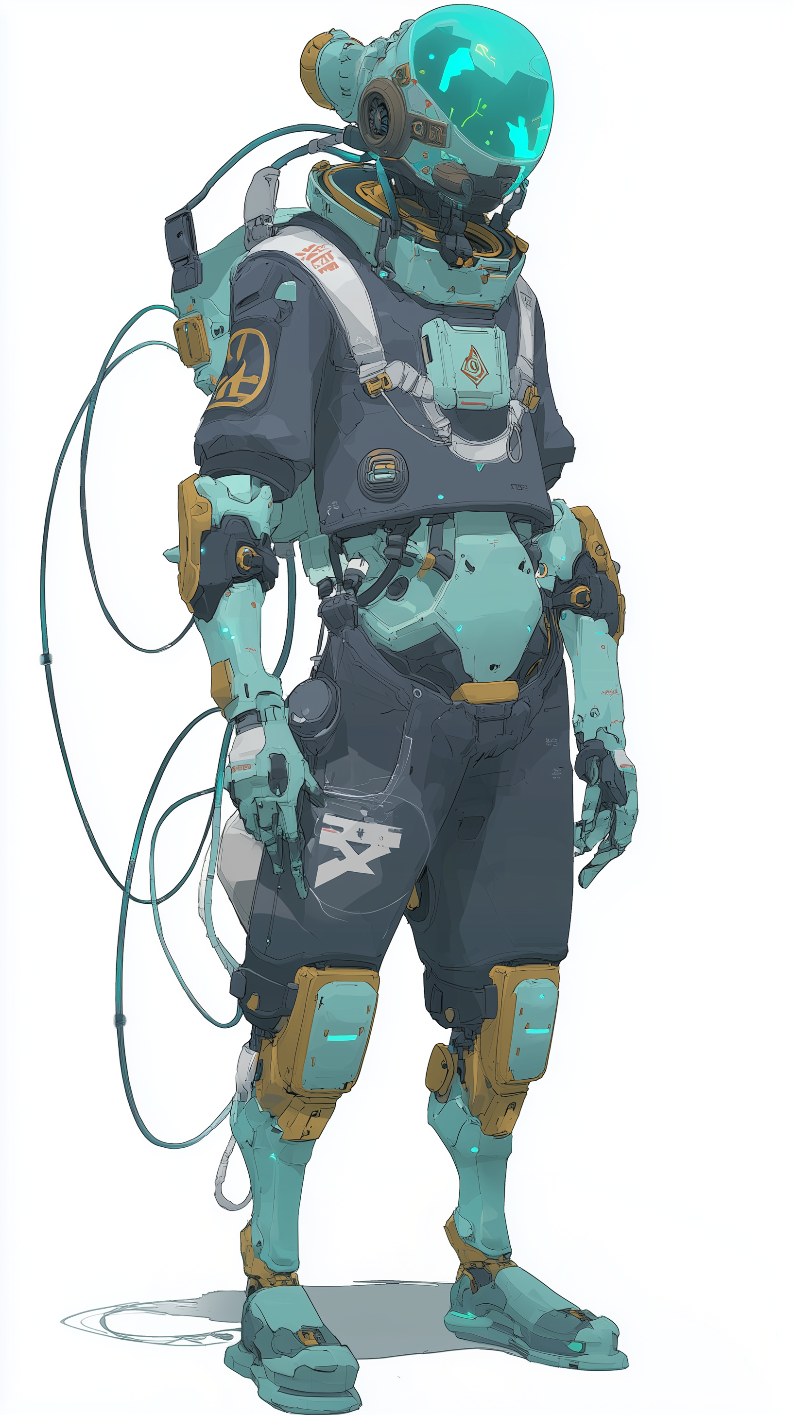 Midjourney prompt: concept art, neurosync diver character...