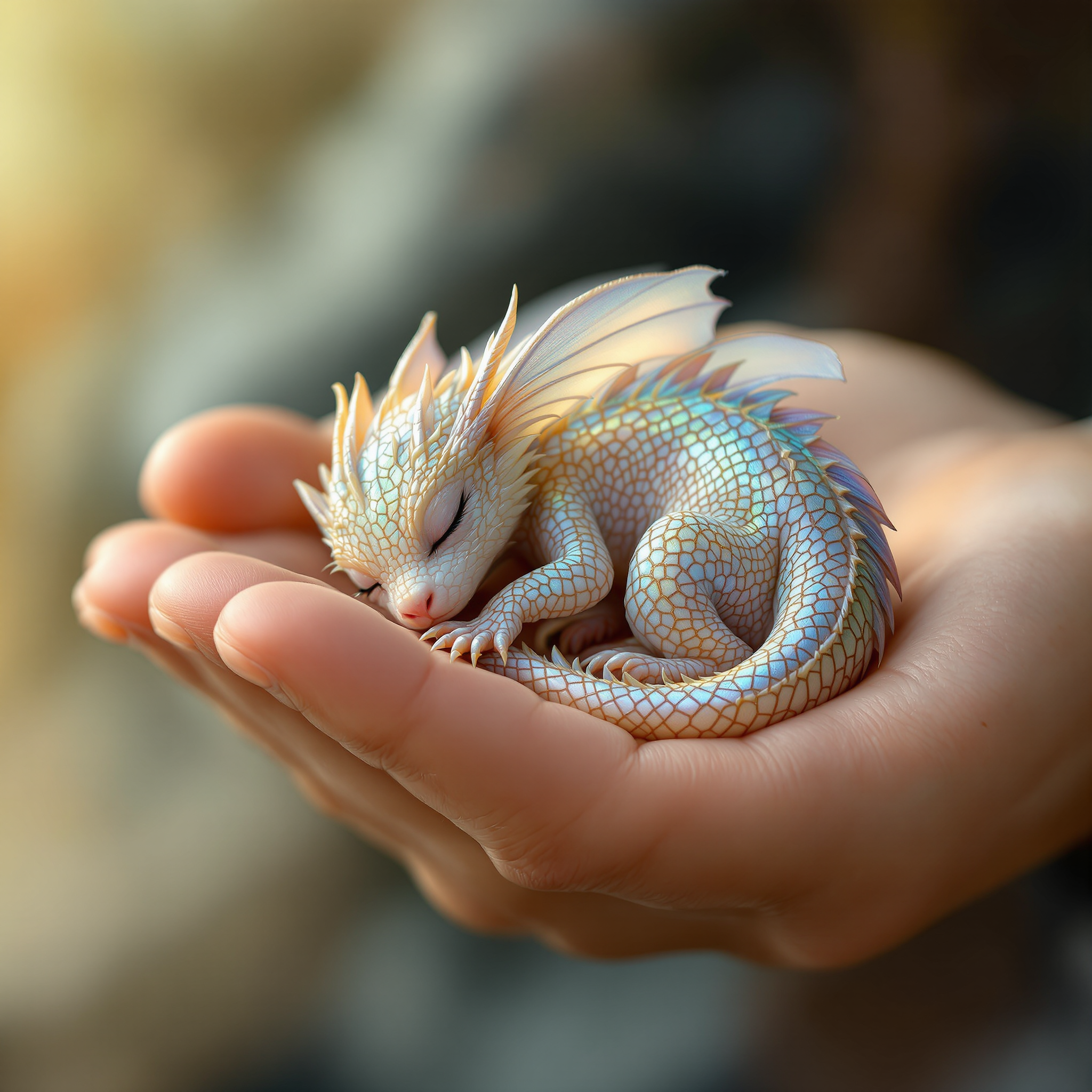 FLUX prompt: An intricately detailed, tiny baby dragon, c...