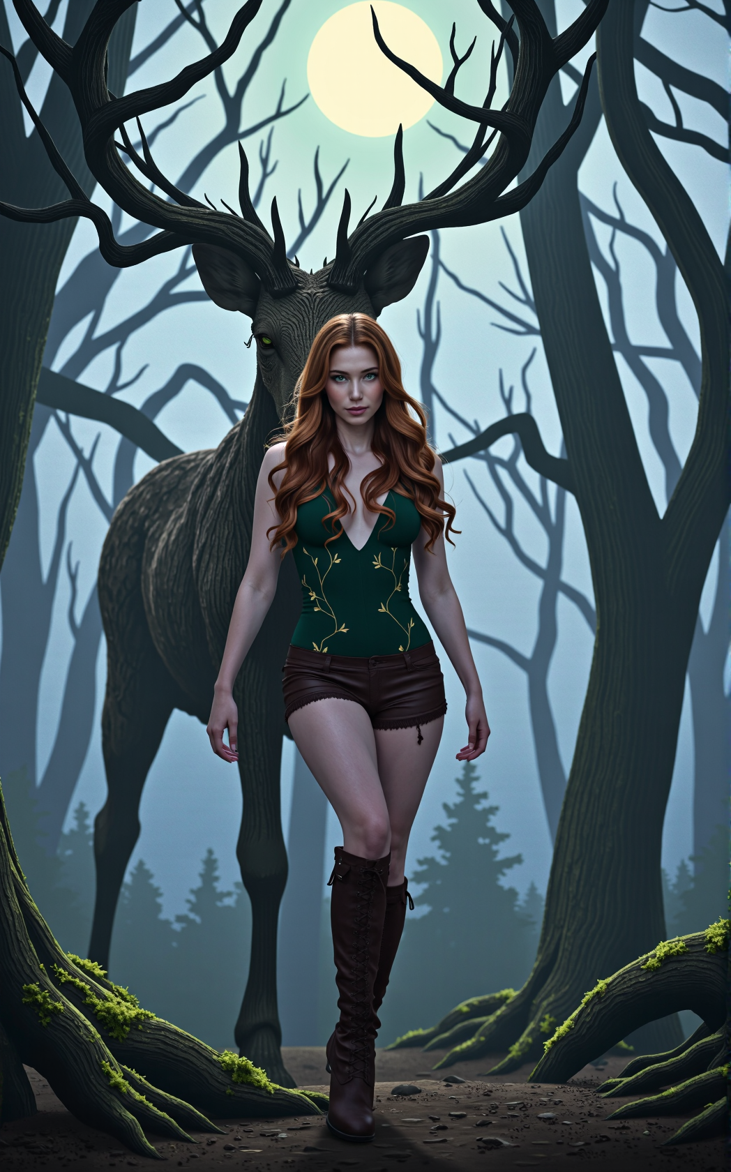 GonzaLomo DMD prompt: In a shadowed, enchanted forest, an...