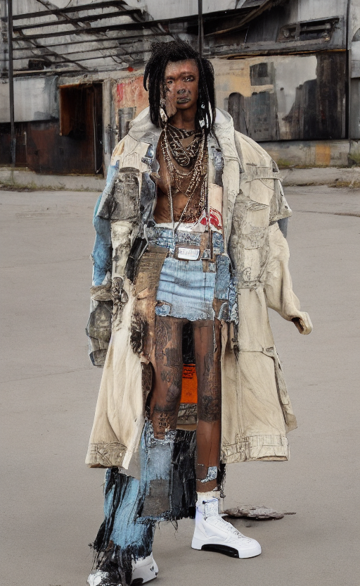 Stable Diffusion prompt: dye-transfer cargopunk hip-hop i...