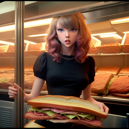 DreamShaper prompt: Single Taylor Swift inside of a five ...