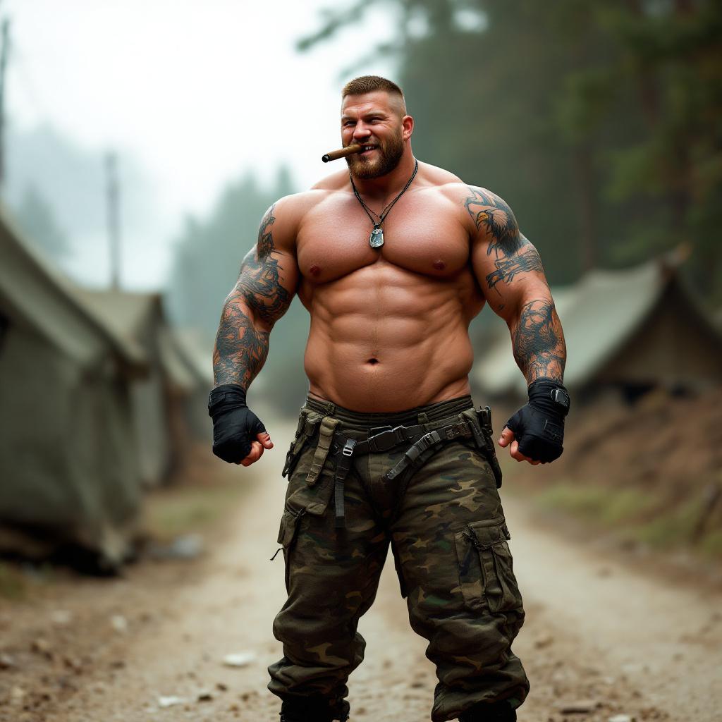 FLUX prompt: Chris Redfield, Full body image, looking at ...