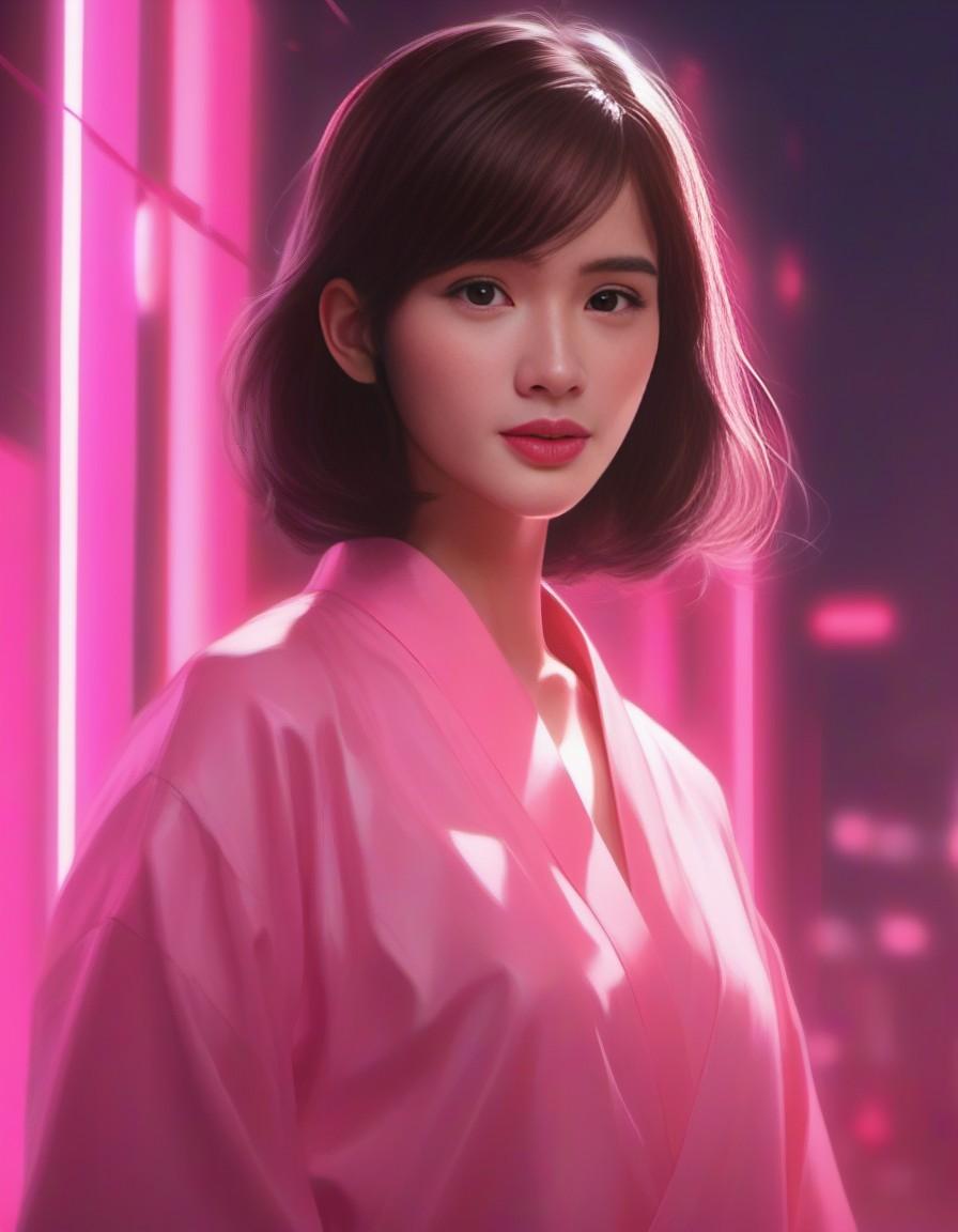 Stable Diffusion prompt: a pink scene, everything is pink...