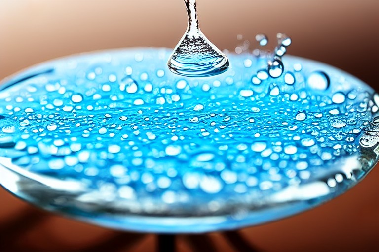 Stable Diffusion prompt: great water drops, stable on a t...